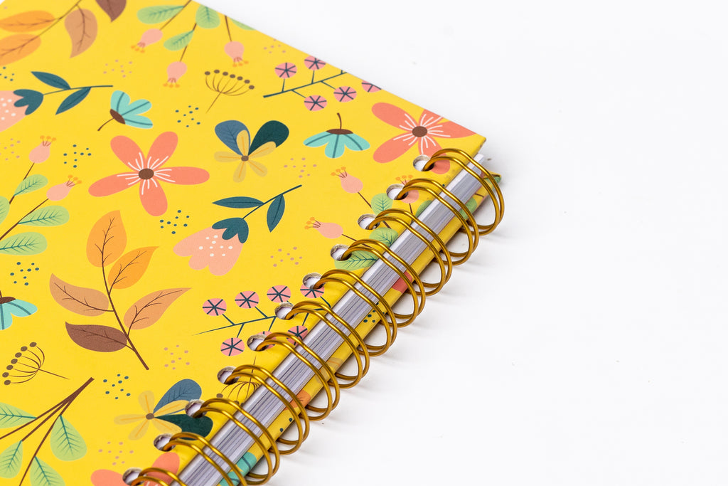 Floral Spiral Notebook - Hardcover, A5, Lined – Abydos Egypt