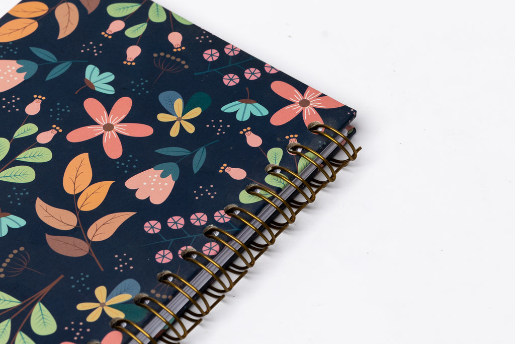 Floral Spiral Notebook - Hardcover, A5, Lined – Abydos Egypt