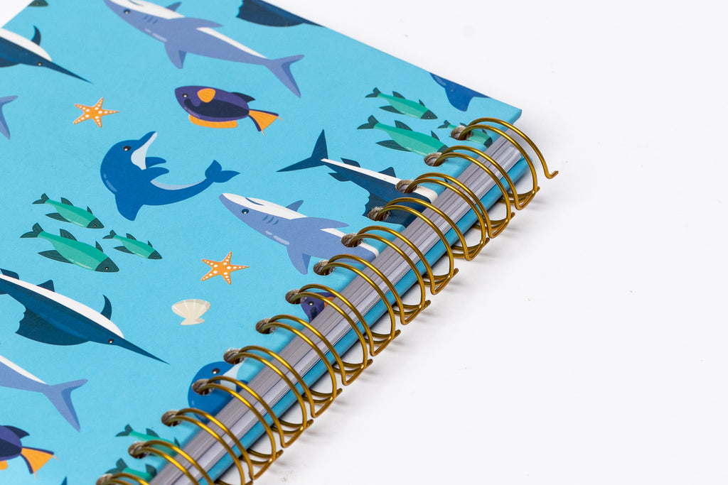 Marine Life Spiral Notebook - Hardcover, A5, Lined – Abydos Egypt